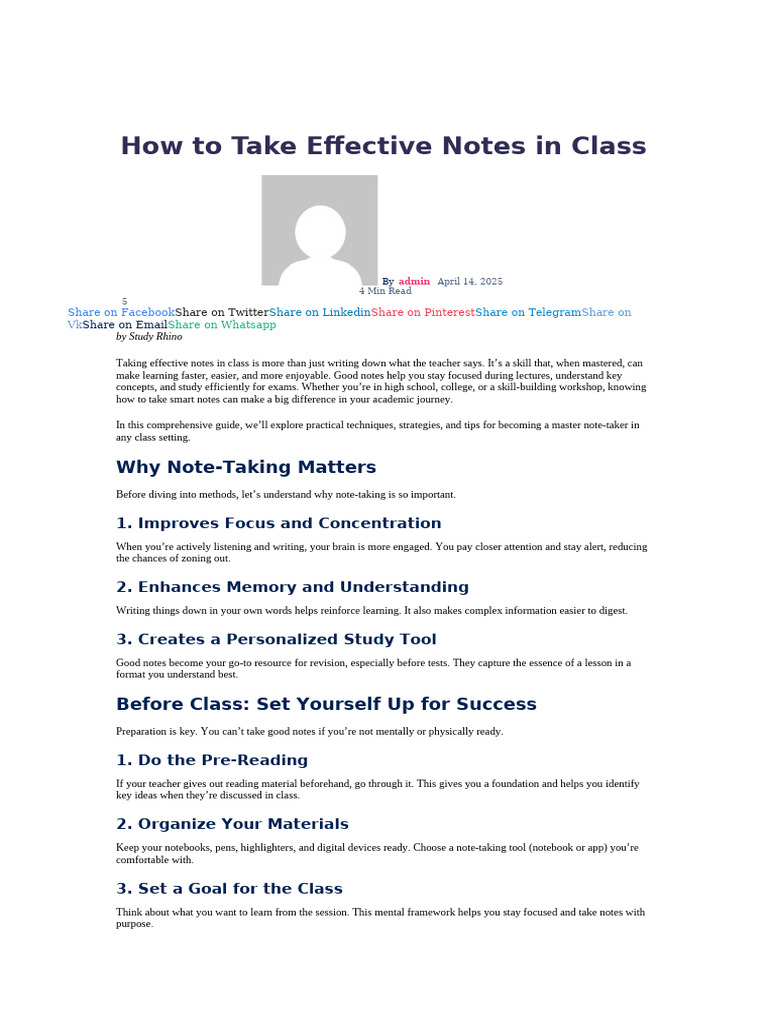 Mastering Note-Taking Techniques | PDF