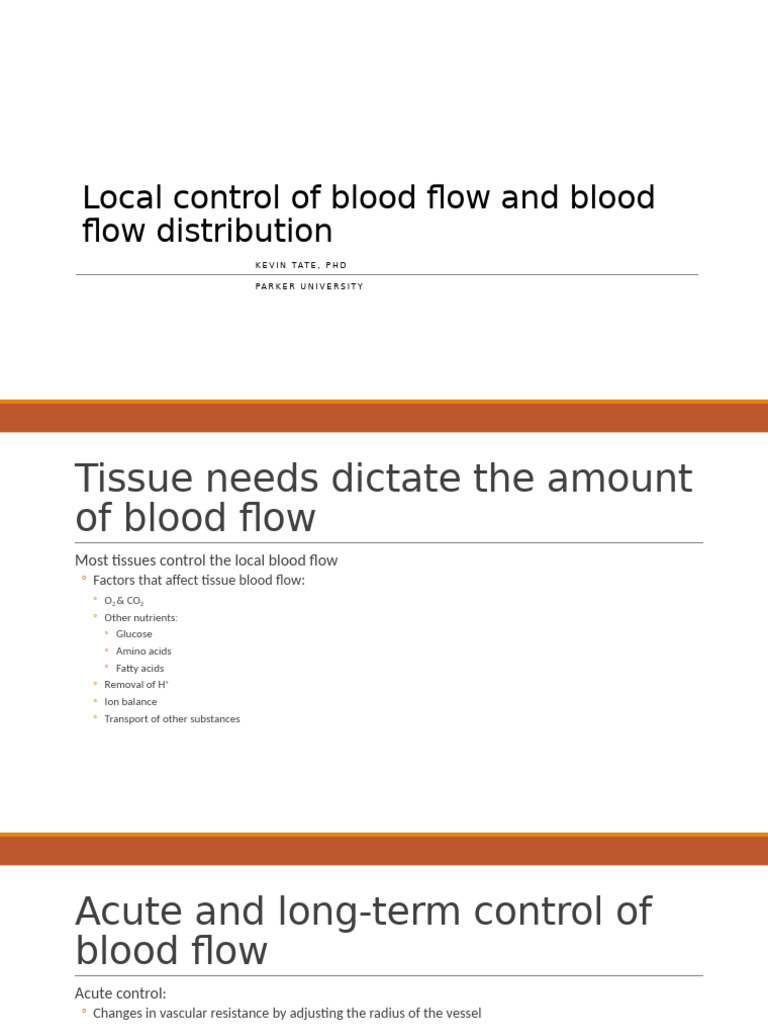 Local Blood Flow Control Mechanisms | PDF | Blood Vessel | Vasodilation