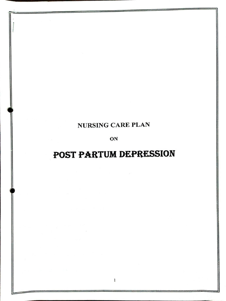 NCP On Post Partum Depression | PDF