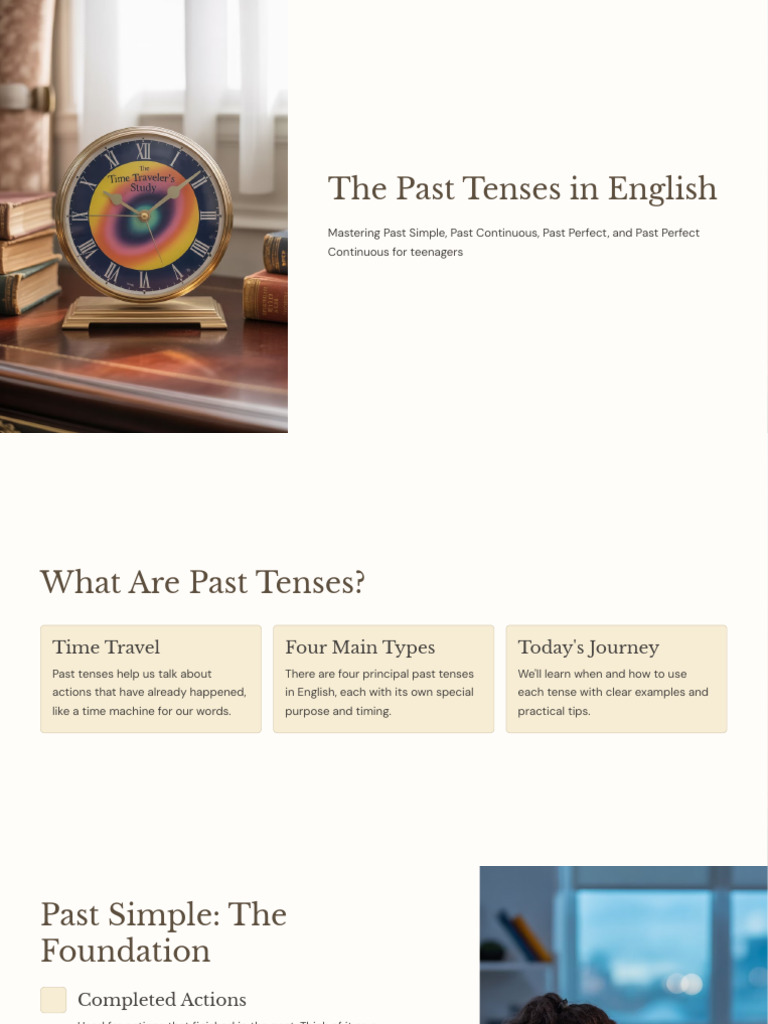 The Past Tenses in English | PDF | Grammatical Tense | Perfect (Grammar)