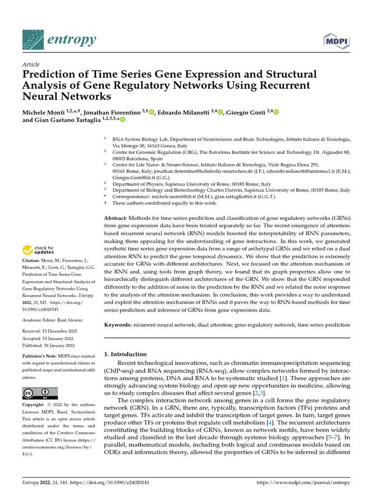 Entropy 24 00141 | PDF | Deep Learning | Gene Expression
