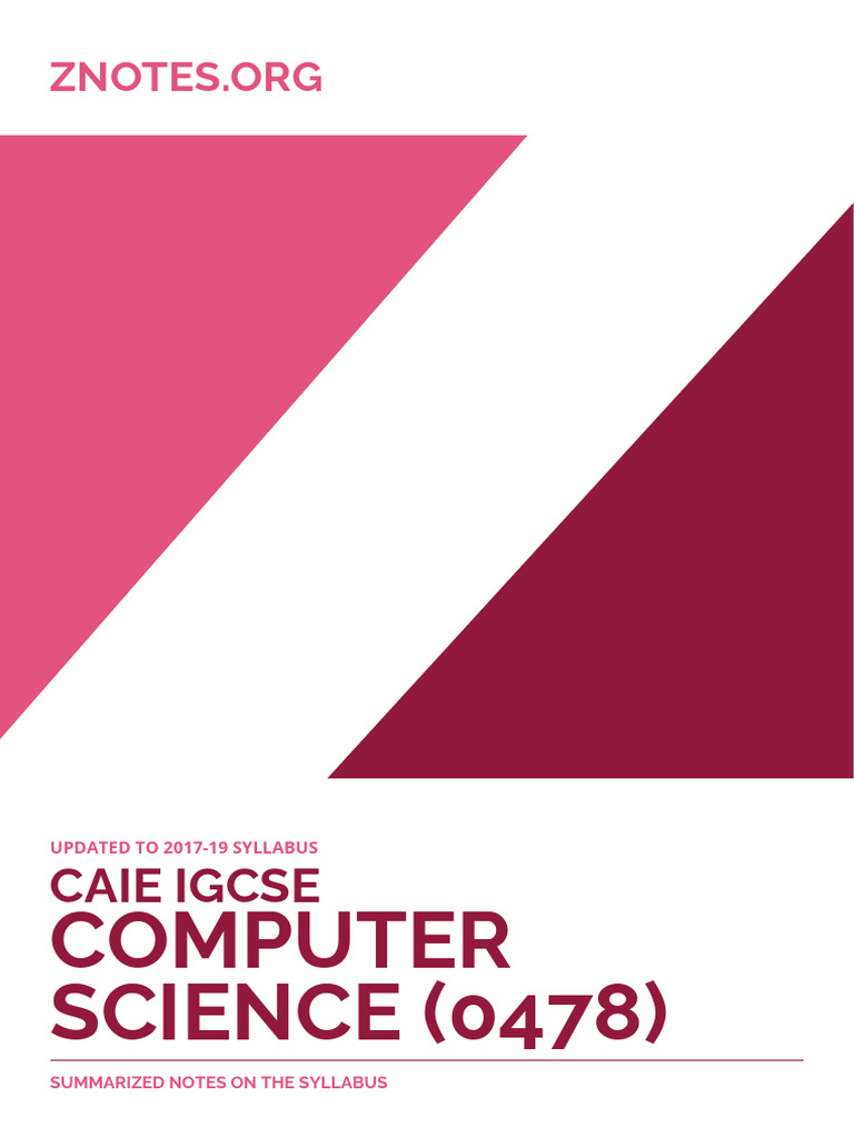 Caie Igcse Computer Science 0478 Theory v2 | PDF | Data Compression | Image Scanner