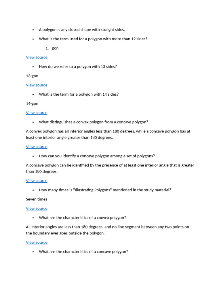 A Polygon Is Any Closed Shape With Straight Sides | PDF | Triangle ...
