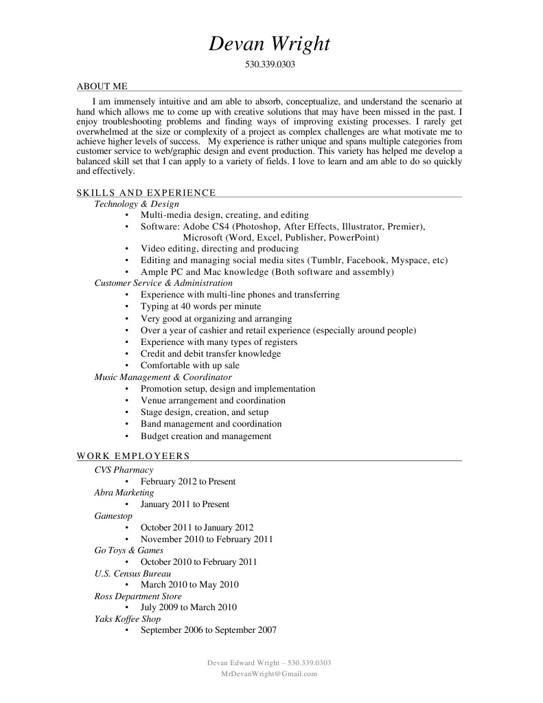 Devan Wright Resume | PDF