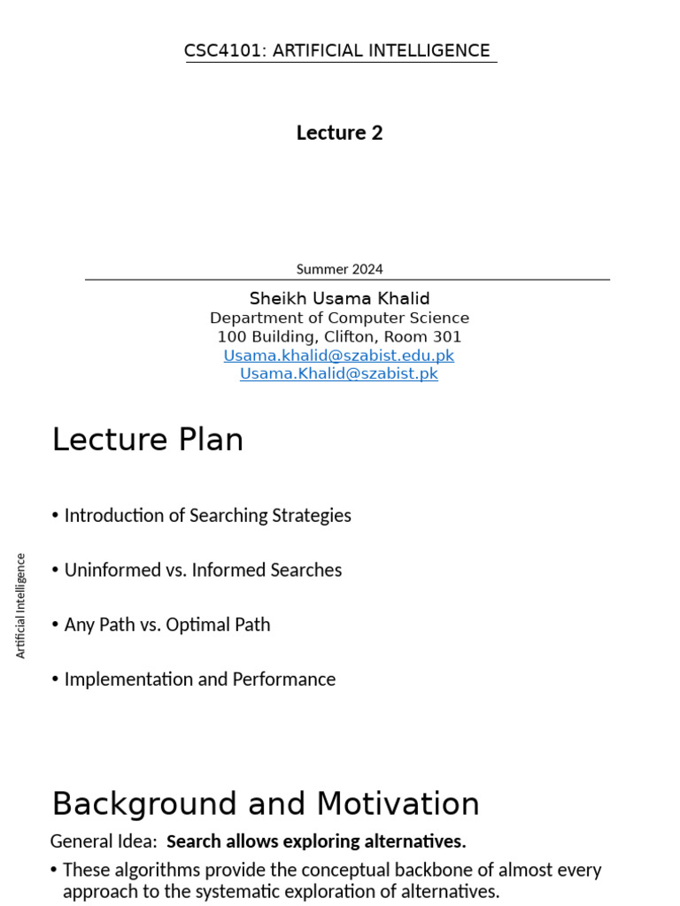 Week2 Lec2 Searching Stratigies Sp24 | PDF | Vertex (Graph Theory) | Computational Problems