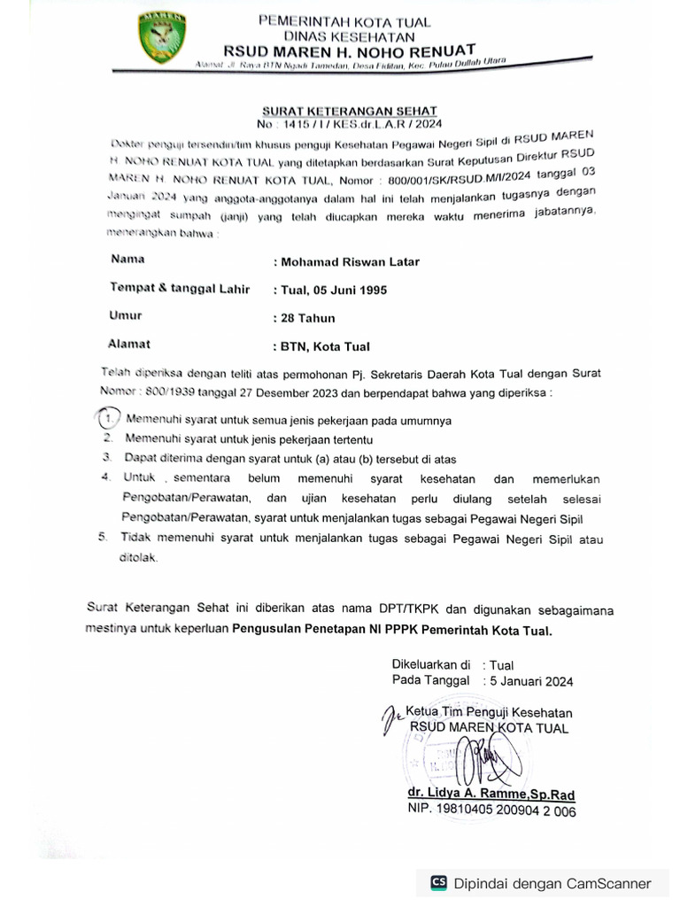 Sketsehat Mohamad Riswan Latar. | PDF