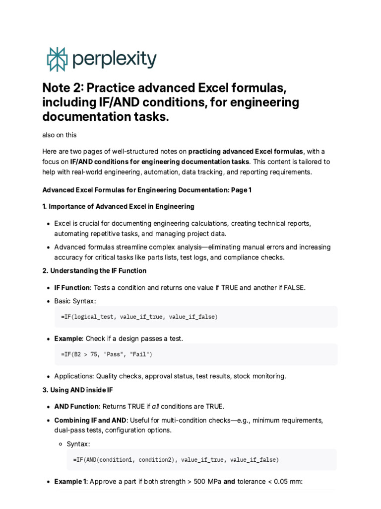 Note 2 - Practice Advanced Excel Formulas, Includin | PDF | Microsoft ...