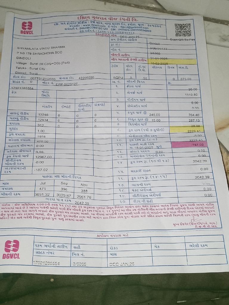 Light Bill DGVCL | PDF