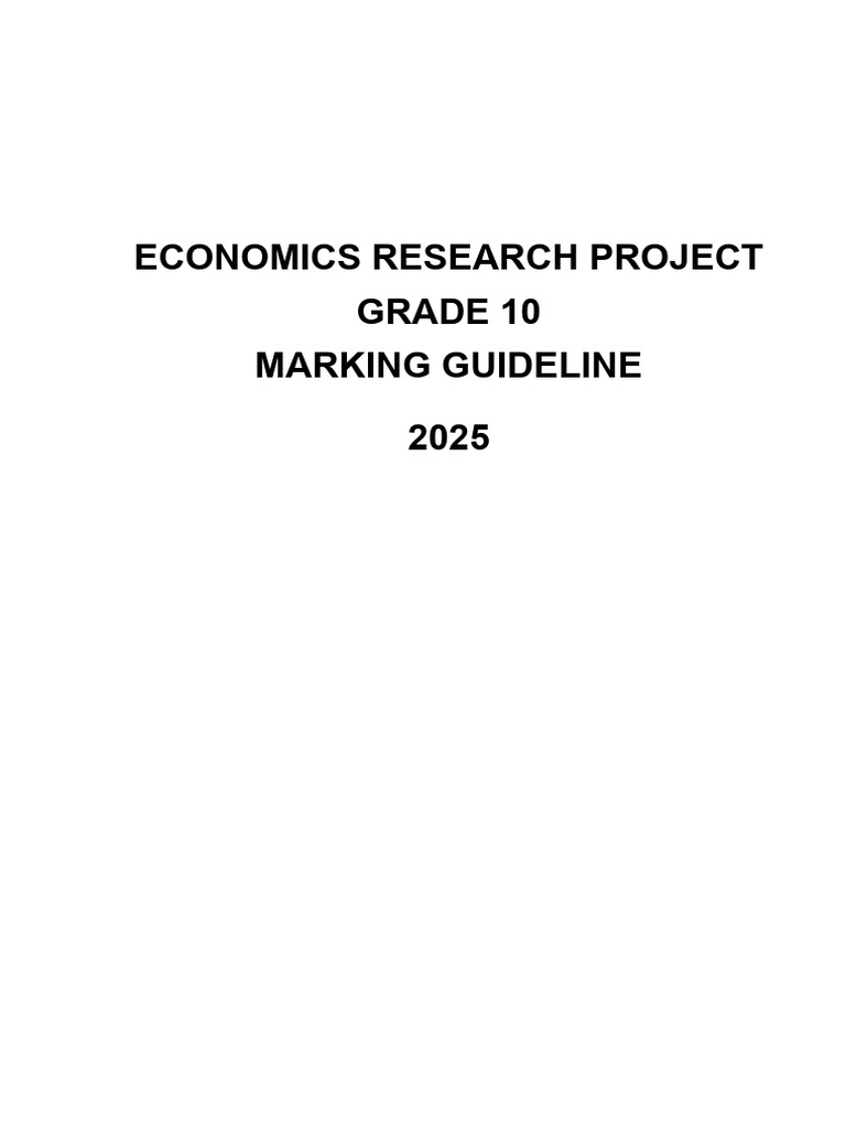 2025 Economics Research Project Grade 10 2025 MG | PDF | Market ...