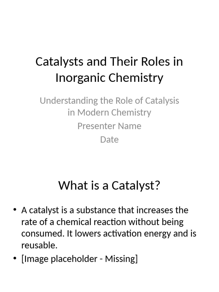 Catalysts in Inorganic Chemistry With Images | PDF | Catalysis ...