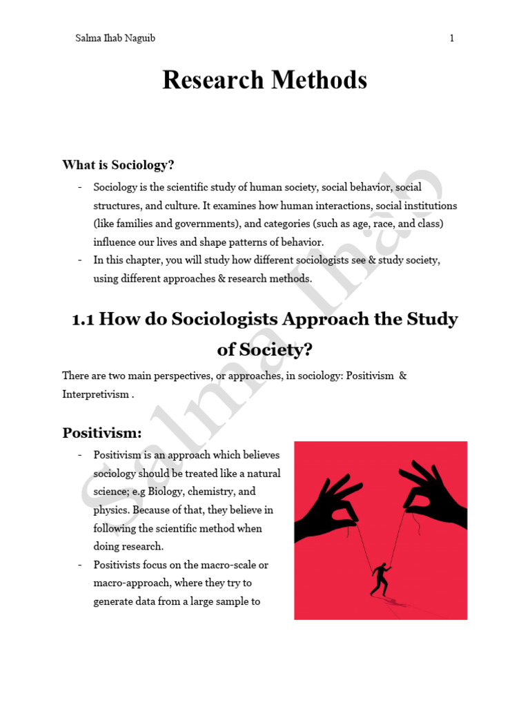 Sociology Research Methods Explained | PDF | Sampling (Statistics ...