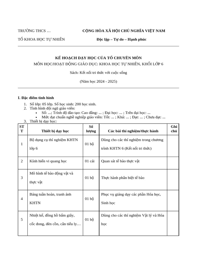 KHDH KHTN 6 | PDF