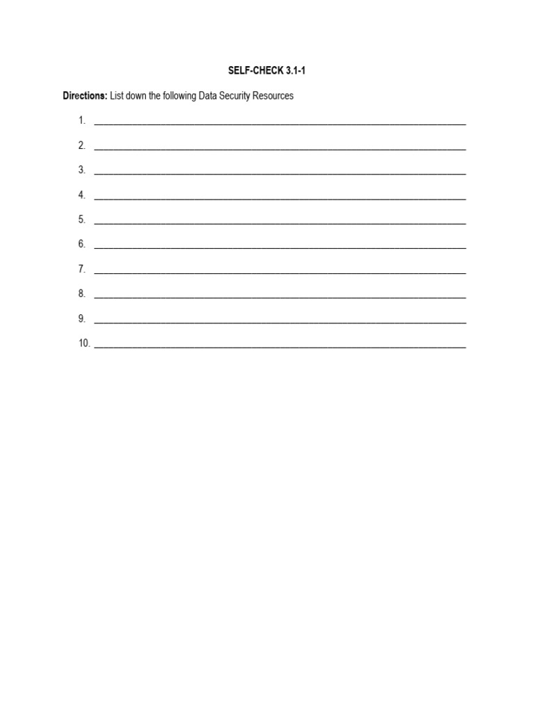 Self Check 3.1-1 | PDF