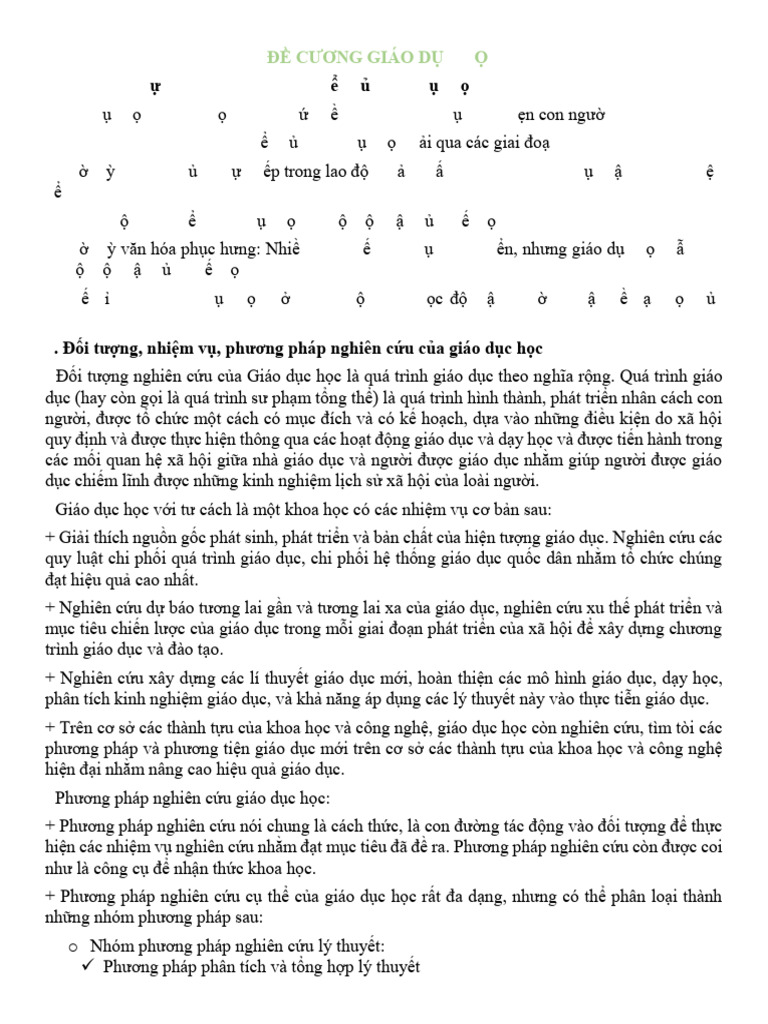 Đề cương GDH | PDF