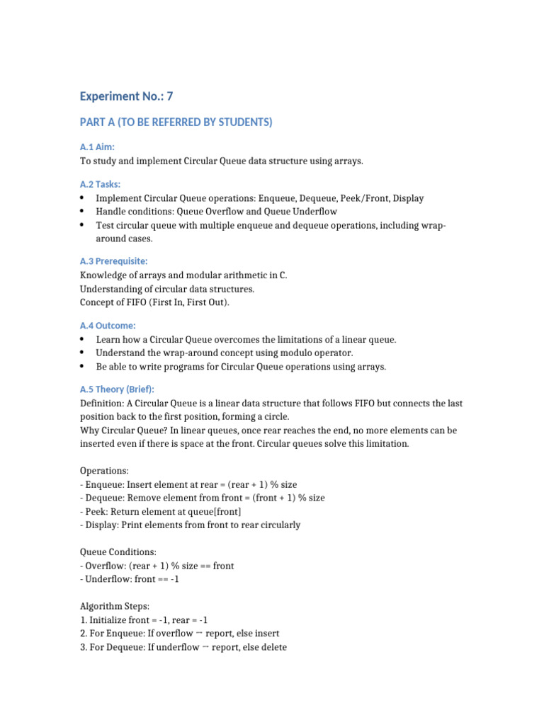 Dishita_A049_EXP7 | PDF | Queue (Abstract Data Type) | Computer Programming