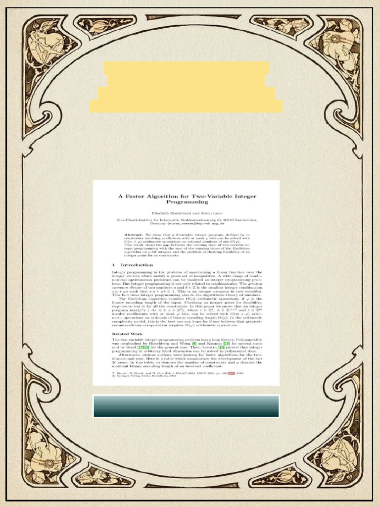 A Faster Algorithm for Two-Variable Integer Programming 1st edition by Friedrich Eisenbrand ...