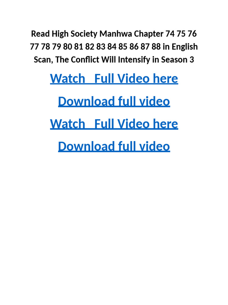 High Society Manhwa Chapter 74 Overview | PDF