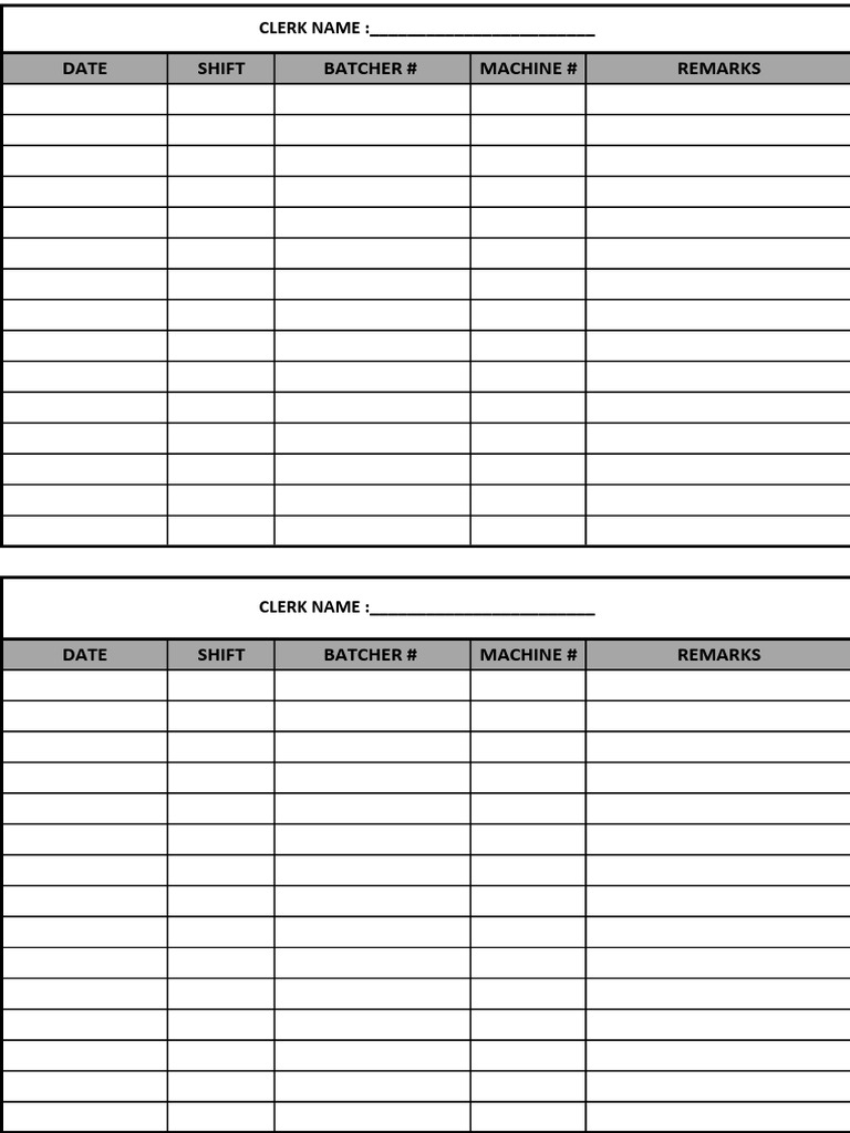 Batcher Sheet Print | PDF