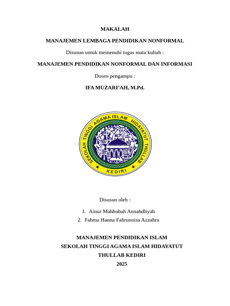 Manajemen Pendidikan Nonformal Efektif | PDF