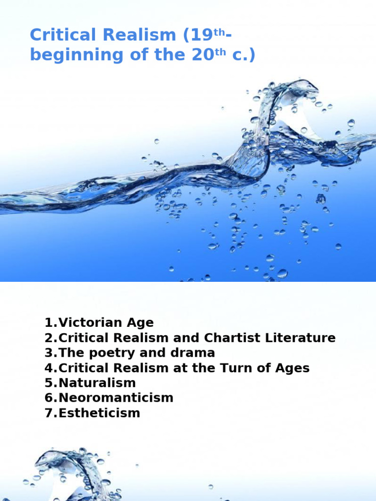 Lecture 5 Critical Realism | PDF | Victorian Literature | W. B. Yeats