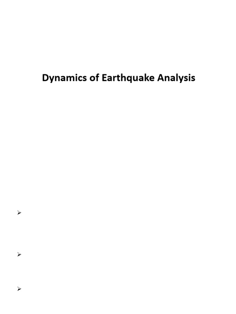 Dynamics of Earthquake Analysis-1 | PDF | Spectral Density | Classical ...
