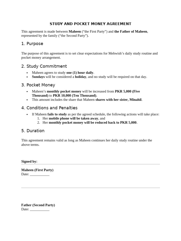 Study Contract | PDF