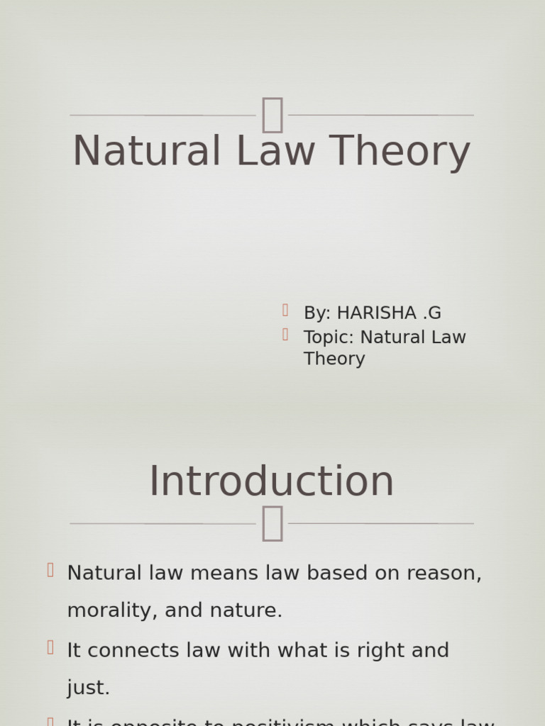 Natural Law Theory Explained | PDF