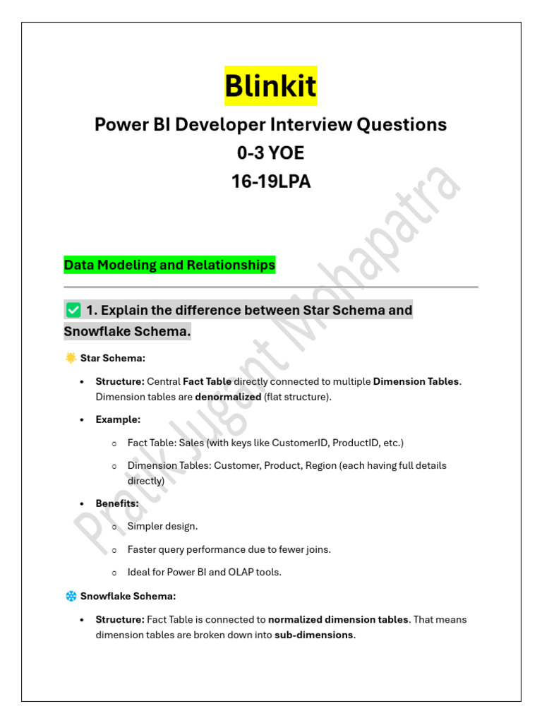 Power BI Developer Interview Guide | PDF | Sql | Information Technology ...