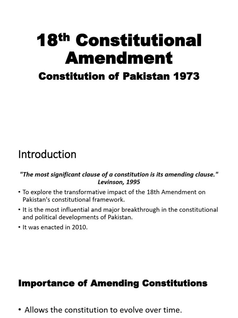 18th Amendment (1) | PDF | Constitutional Amendment | Parliament Of ...