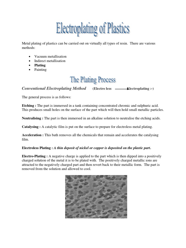 Electroplating of Plastics | PDF | Industrial Processes | Physical ...
