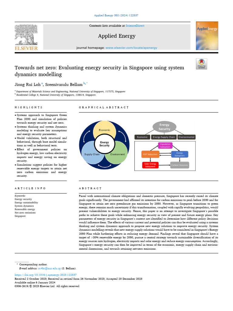 Energy Security Strategies for Singapore | PDF | Sustainable Energy ...