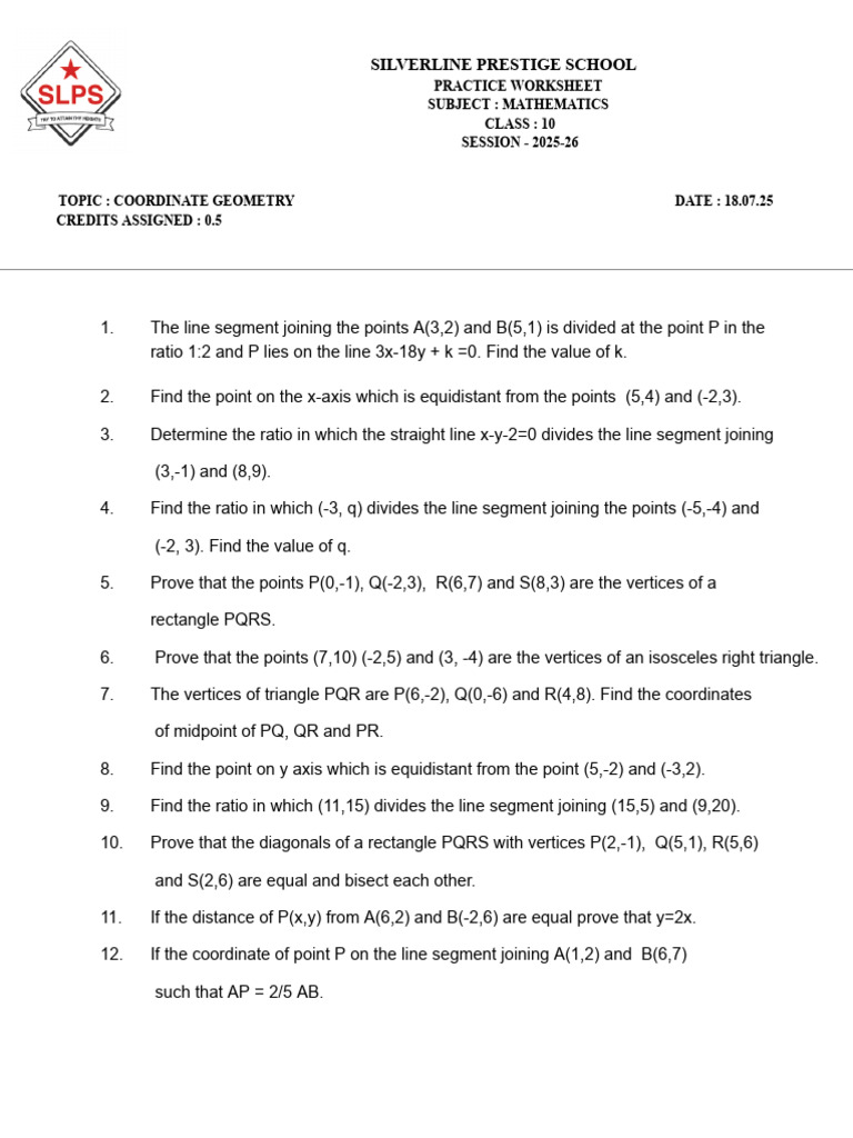 Coordinate Geometry Worksheet | PDF | Rectangle | Triangle
