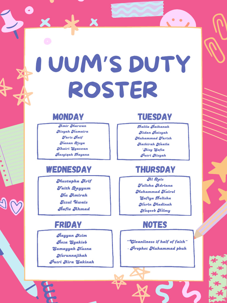 Duty Roster | PDF
