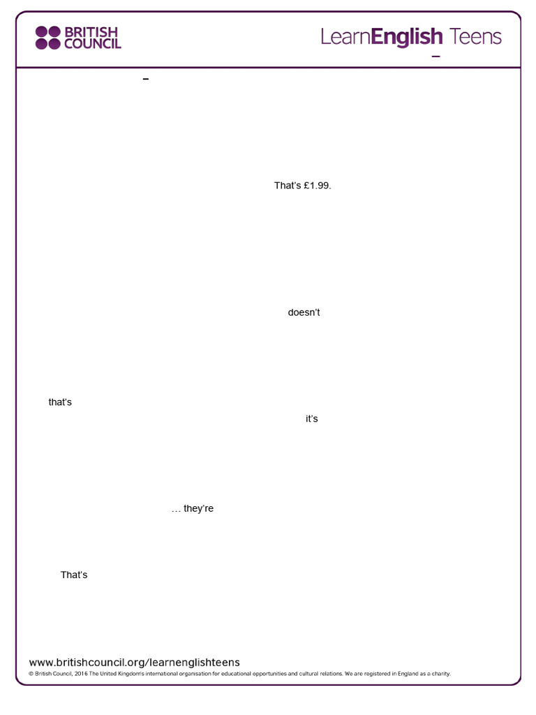 At The Shop - Answers | PDF