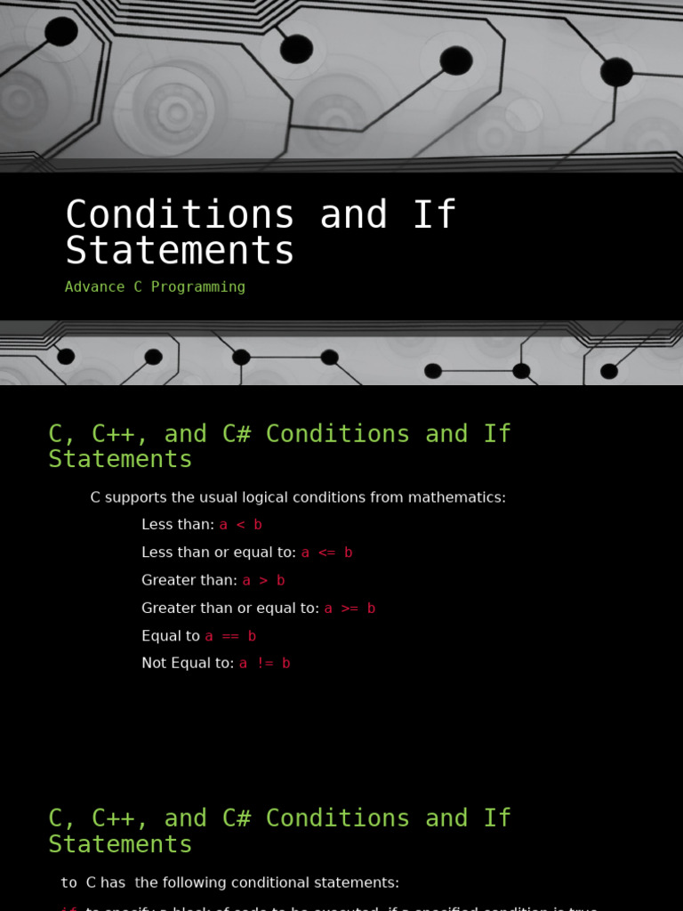 Conditions and if Statements | PDF | Control Flow | Software Development