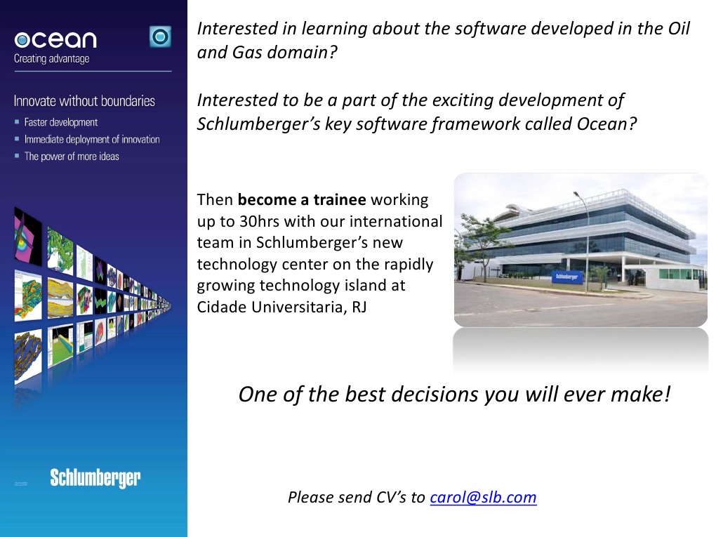 Schlumberger Ocean Software Trainee Role | PDF