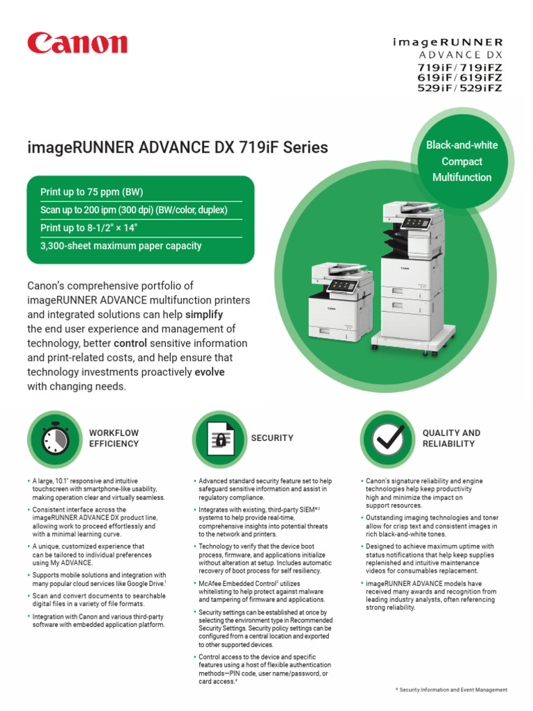 Canon imageRUNNER ADVANCE DX 529 | PDF | Computer Security | Security