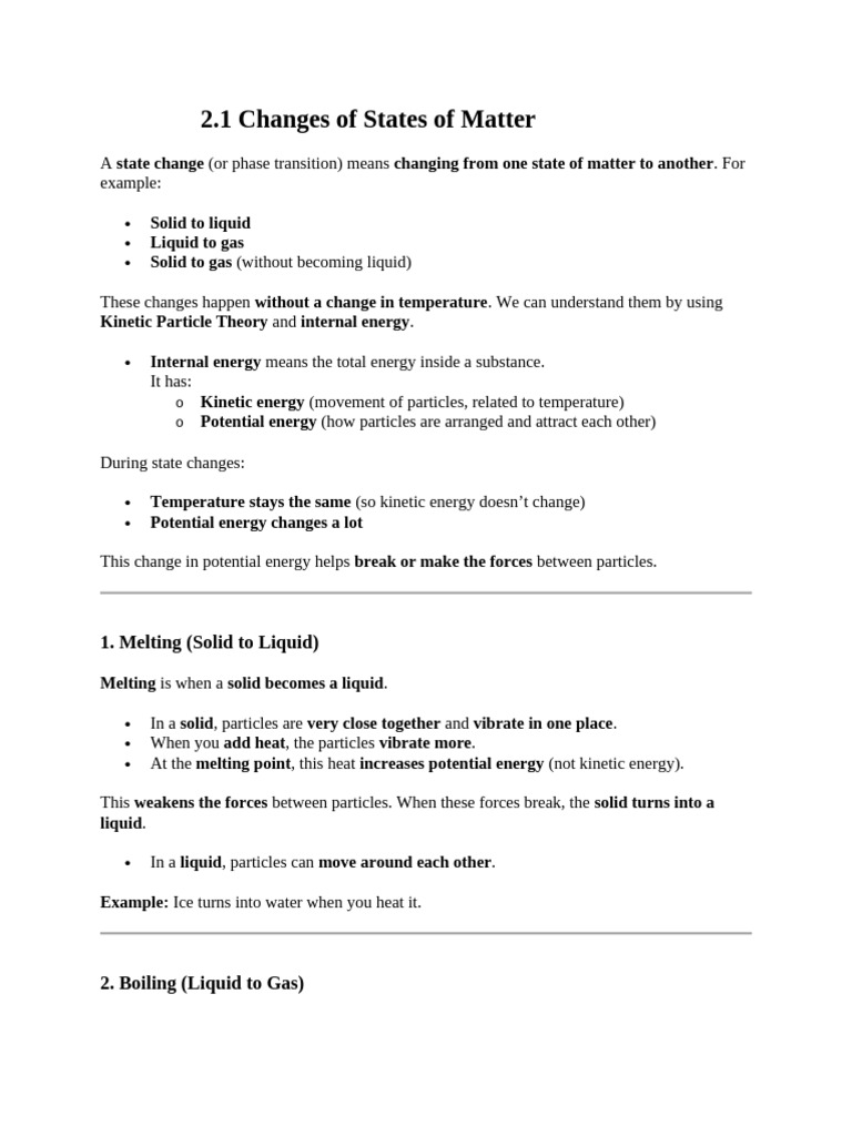 Chemistry Chapter 1 Notes | PDF | Evaporation | Boiling