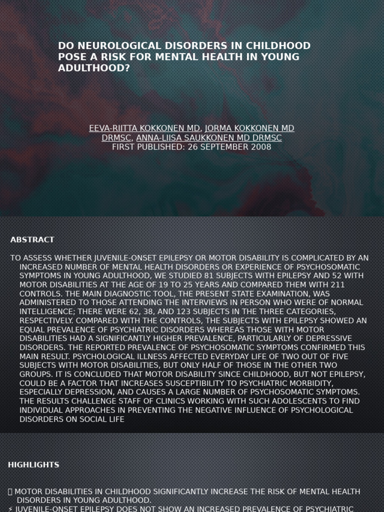 Neurological Disorder Report | PDF | Mental Disorder | Central Nervous ...