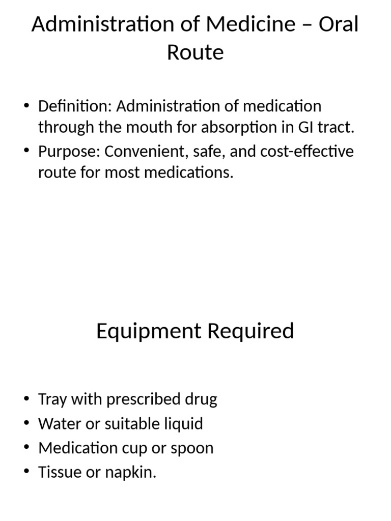 Oral Administration | PDF