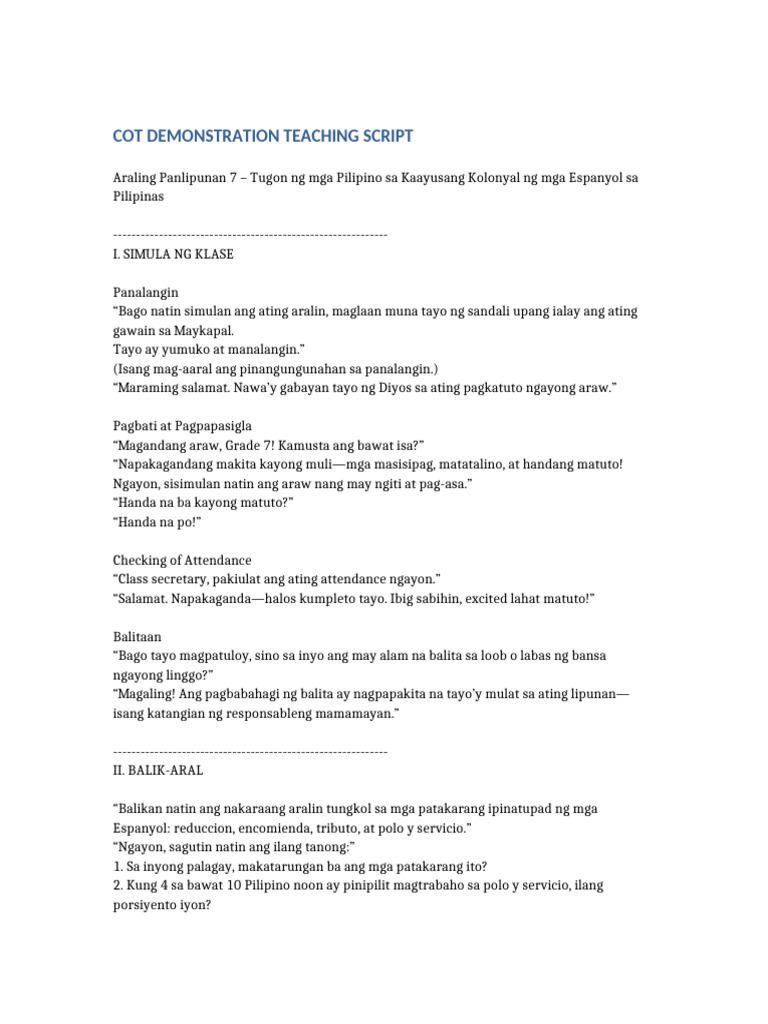 COT Demo Script AP7 | PDF
