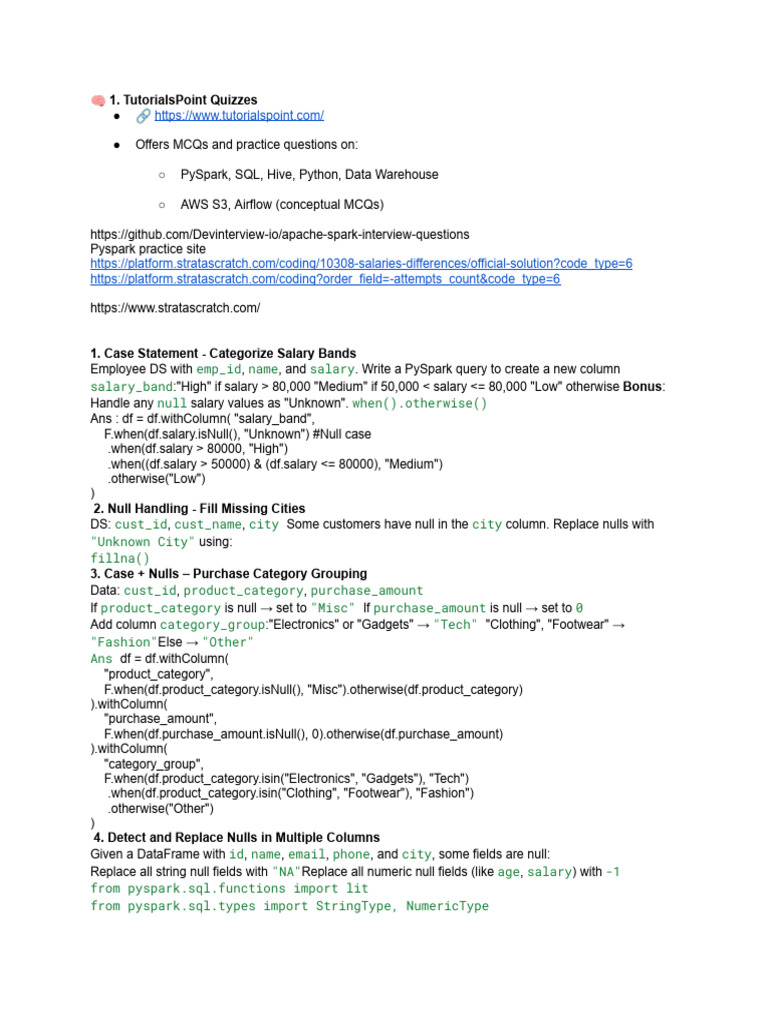 PySpark Concept | PDF | Apache Spark | Apache Hadoop