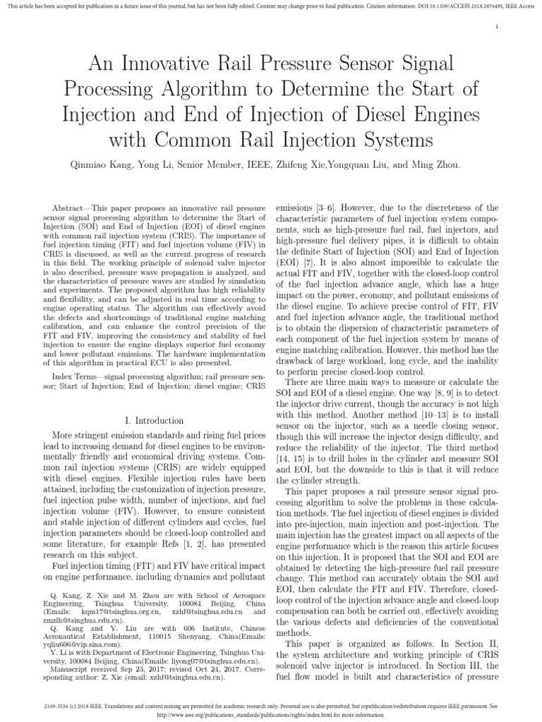 An Innovative Rail Pressure Sensor Signal Processi | PDF | Fuel ...
