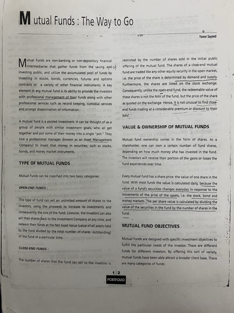 Mutual Funds Pdf