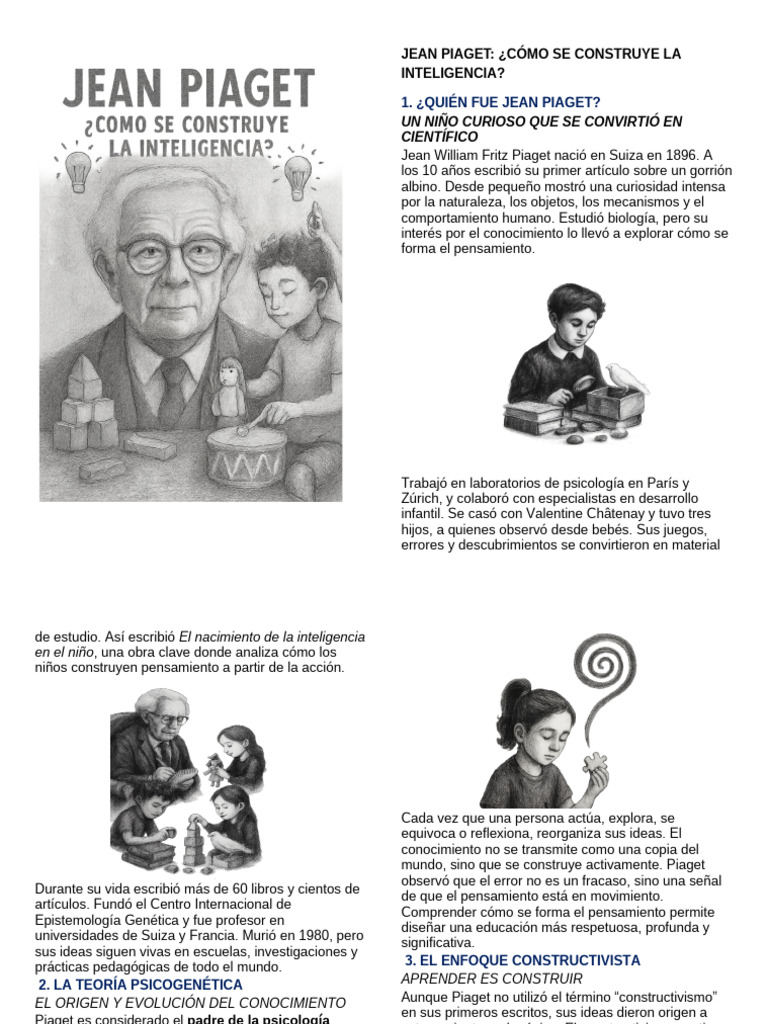 Jean Piaget: Construcción de la Inteligencia | PDF | Pensamiento ...
