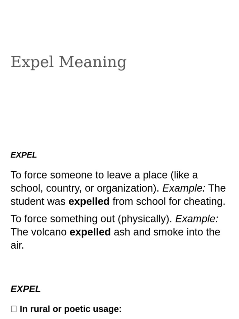 Expel Meaning | PDF