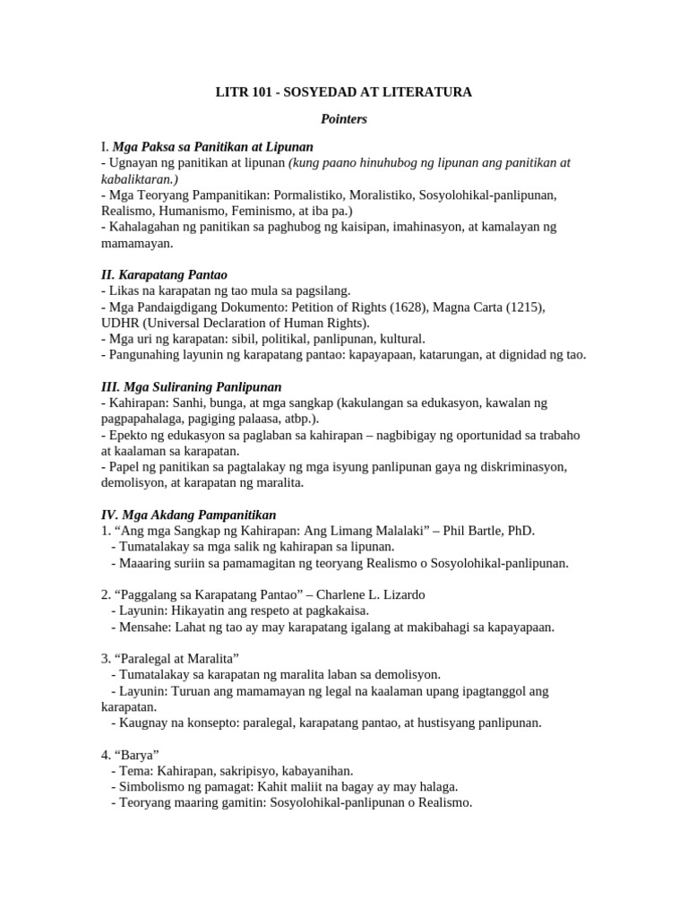 Litr 101 Pointers | PDF