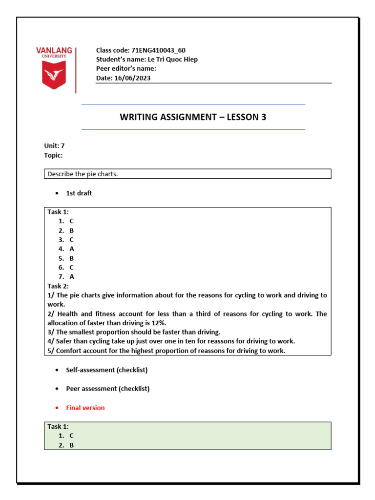 Template Writing Assignment | PDF