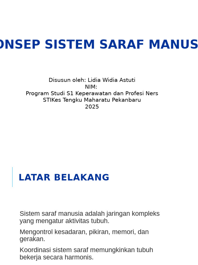 Konsep dan Fungsi Sistem Saraf Manusia | PDF