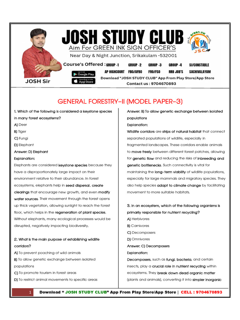 General Forestry-II (Model Paper-3) | PDF | Ecosystem | Primary Production